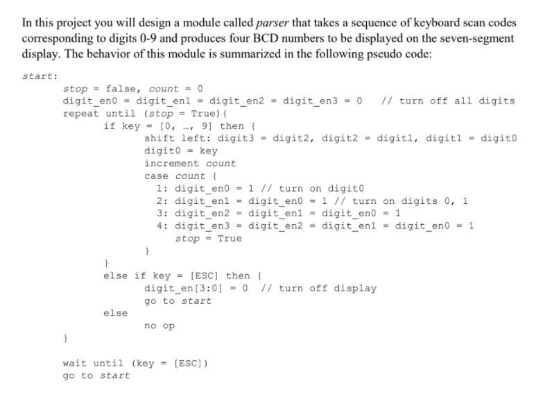 In this project you will design a module called | Chegg.com