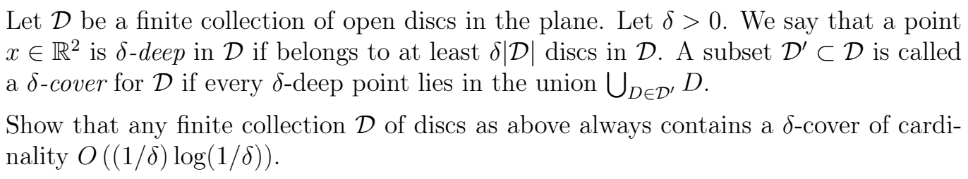 Solved Let D be a finite collection of open discs in the | Chegg.com