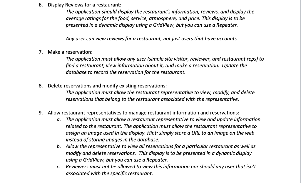 Solved Database Table Requirements: Create a data model and | Chegg.com