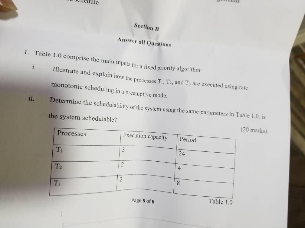 Solved 1. Table 1.0 comprise the main inputs for a fixed | Chegg.com