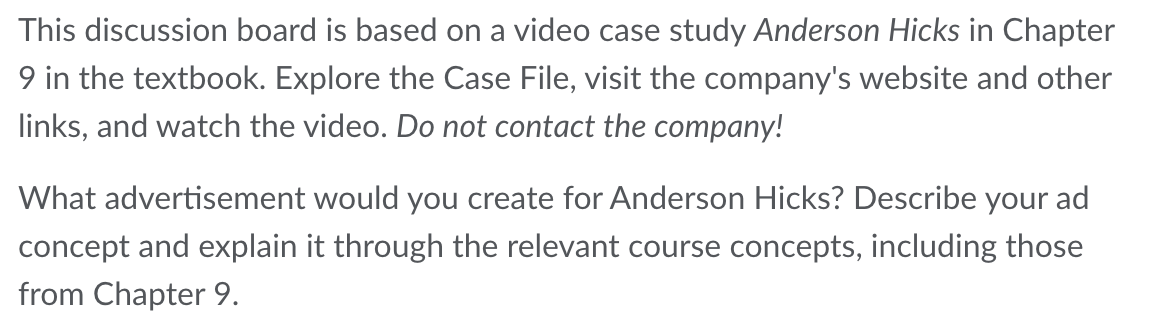 Solved This discussion board is based on a video case study | Chegg.com