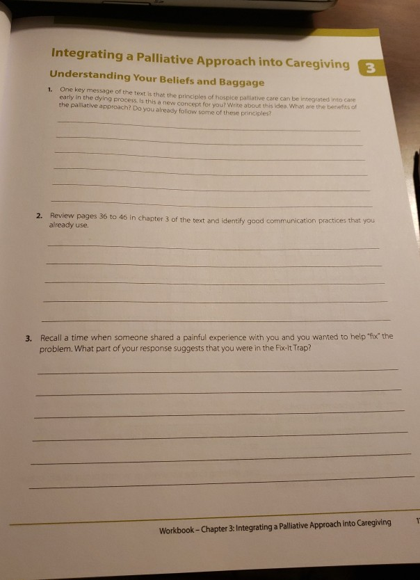 Solved Integrating a Palliative Approach into Caregiving | Chegg.com