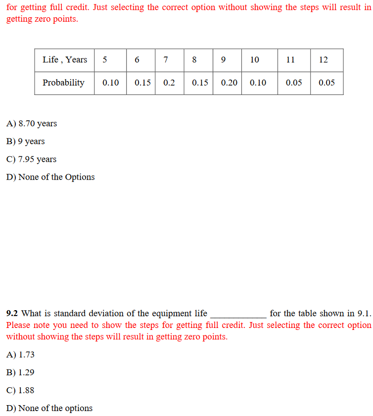 Solved 9 (10 points) UNCERTAINTY IN FUTURE EVENTS 9.1 The | Chegg.com