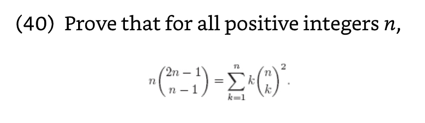 Solved (40) Prove that for all positive integers n, | Chegg.com