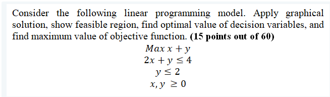 Solved Consider the following linear programming model. | Chegg.com