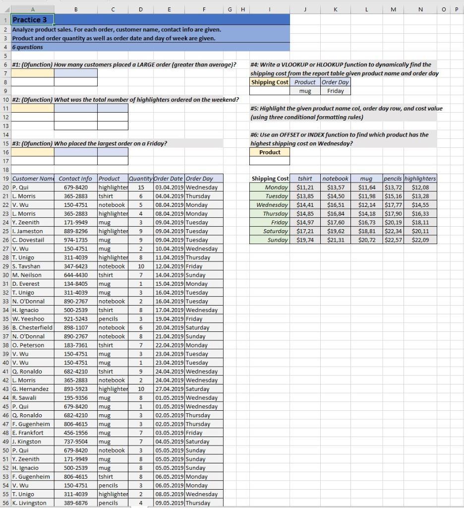 Solved #4: Write a VLOOKUP or HLOOKUP function to | Chegg.com
