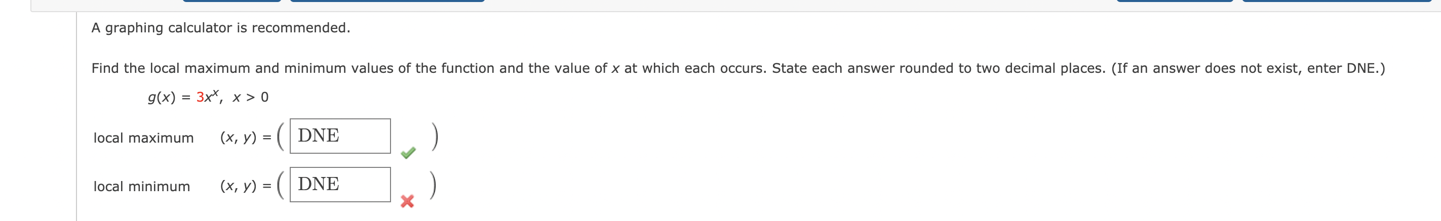 Solved my local minimum answer is wrong, so please help me | Chegg.com