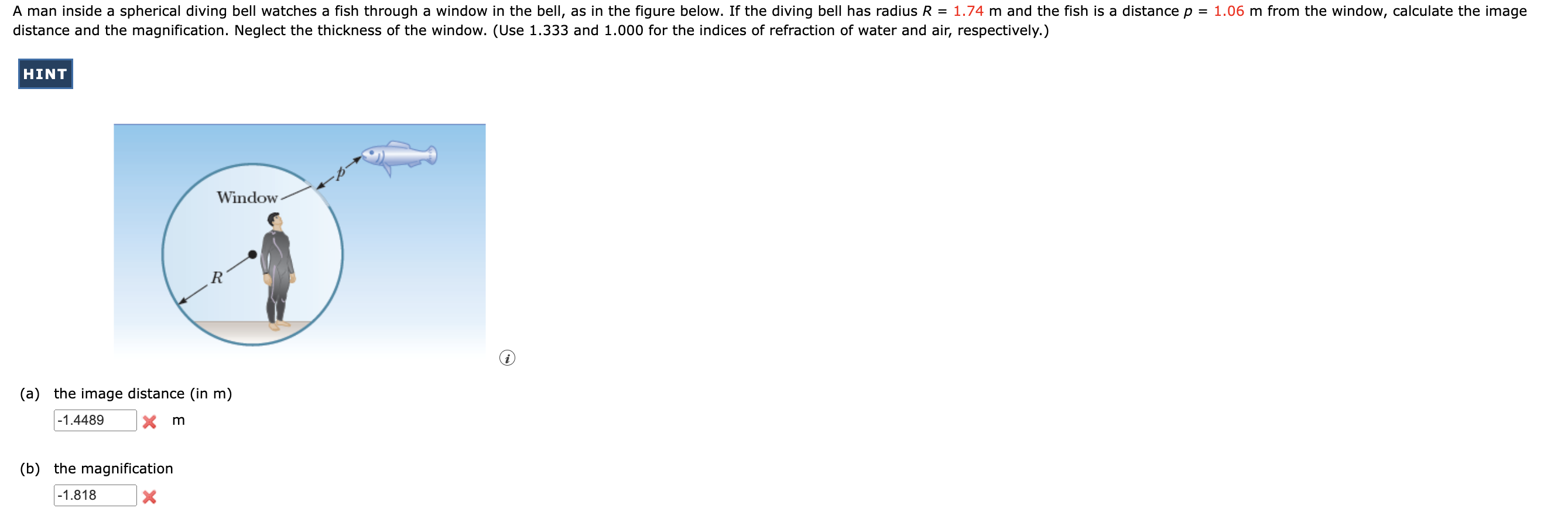 Solved distance and the magnification. Neglect the thickness | Chegg.com