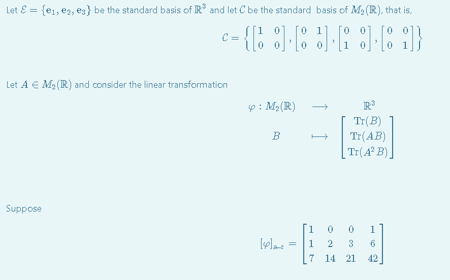 Solved Let E={e1,e2,e3} be the standard basis of R3 and let | Chegg.com