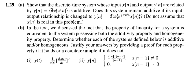Solved 29. (a) Show that the discrete-time system whose | Chegg.com
