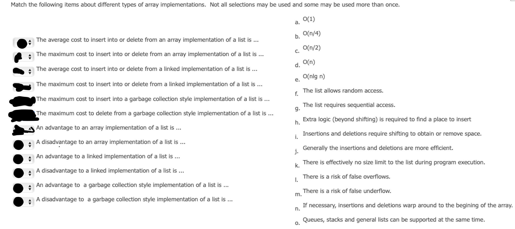 Solved Match the following items about different types of | Chegg.com