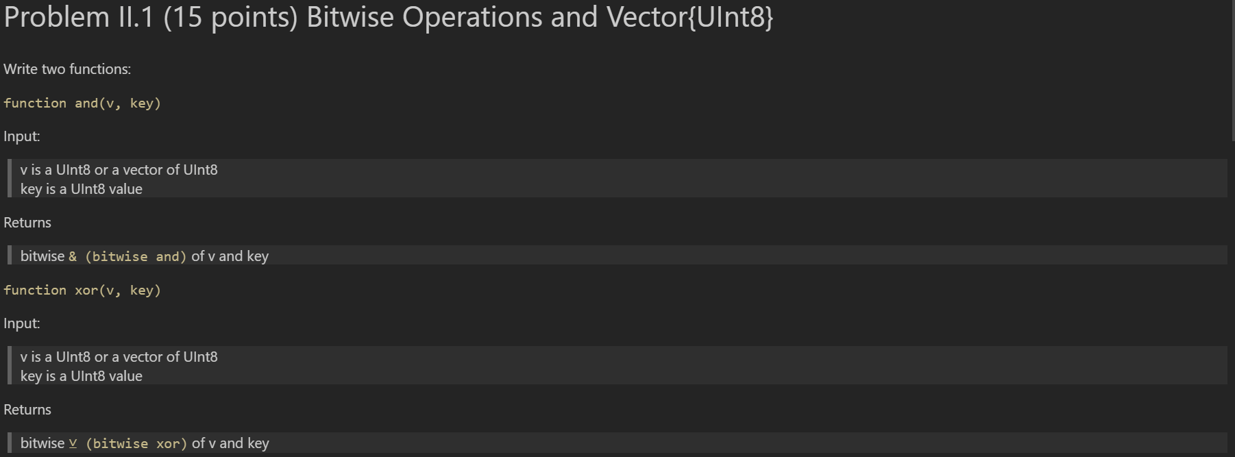 Solved Problem II.1 (15 points) Bitwise Operations and | Chegg.com Solved Problem II.1 (15 points) Bitwise Operations and | Chegg.com