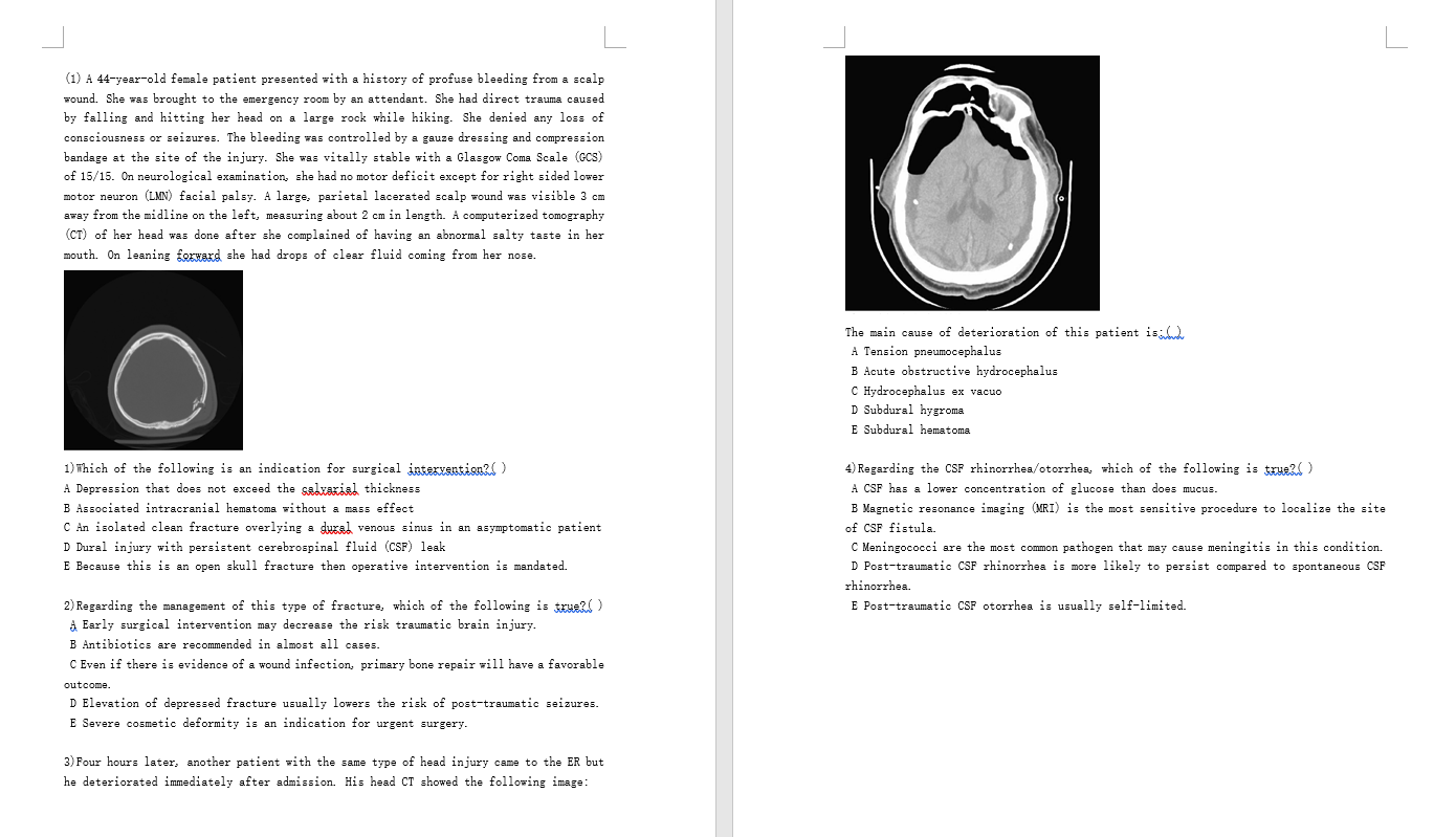 Solved (1) A 44-year-old female patient presented with a | Chegg.com