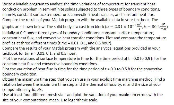Write a Matlab program to analyze the time variations | Chegg.com