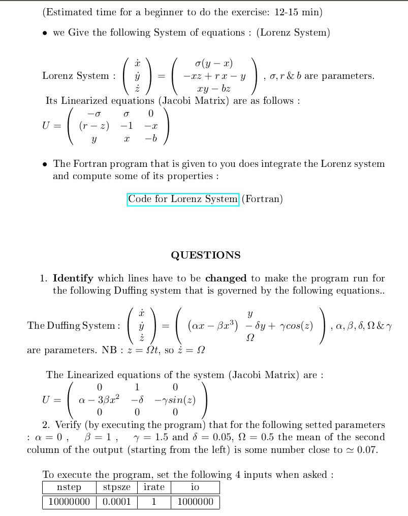 Exercise Given the following Program (Fortran) that | Chegg.com