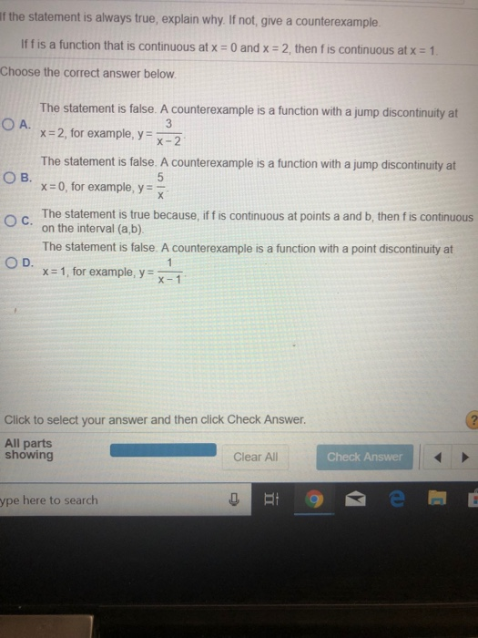 Solved If the statement is always true, explain why If not, | Chegg.com