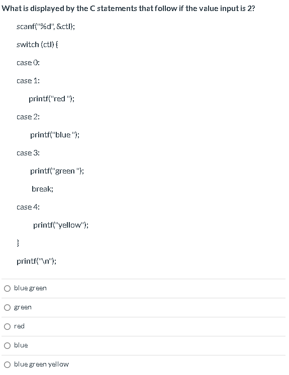 Solved What is displayed by the C statements that follow if | Chegg.com