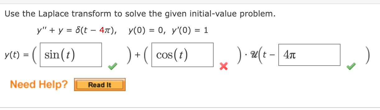 Solved Use the Laplace transform to solve the given | Chegg.com