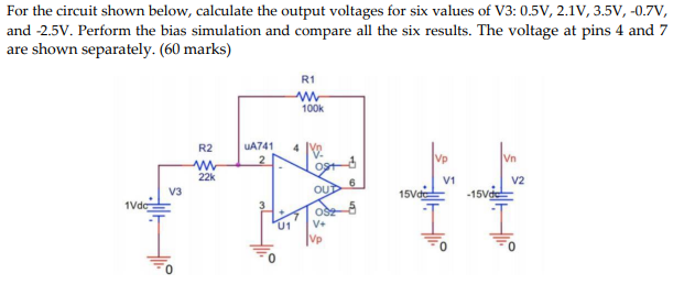 For the circuit shown below, calculate the output | Chegg.com