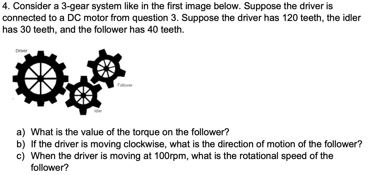 Solved 4. Consider a 3-gear system like in the first image | Chegg.com