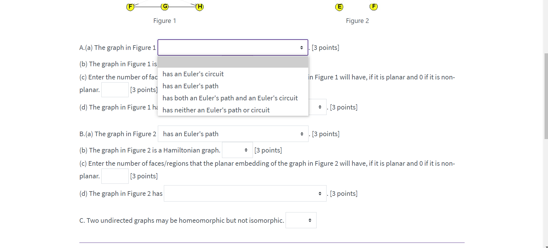 Solved E Figure 1 Figure 2. A.(a) The graph in Figure 1 - [3 | Chegg.com