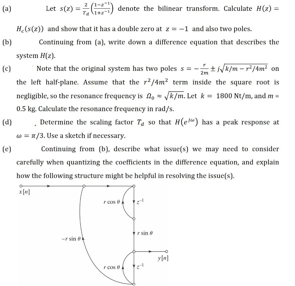 want to simulate a second-order mechanical system | Chegg.com