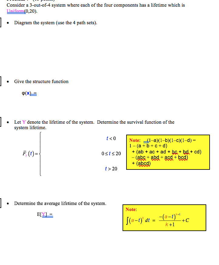 Consider a 3-out-of-4 system where each of the four | Chegg.com