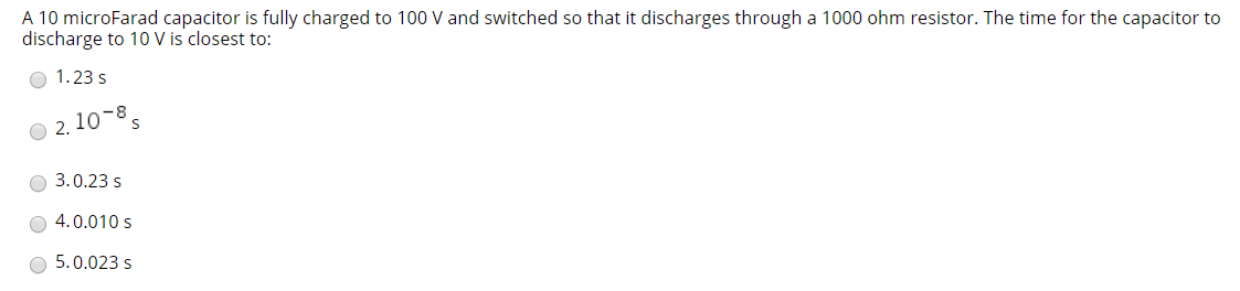 Solved A 10 microFarad capacitor is fully charged to 100 V | Chegg.com