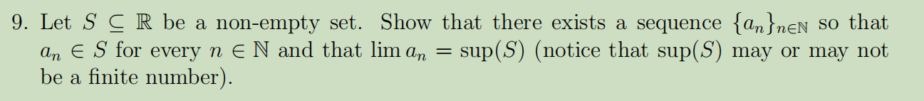 Solved 9. Let S C R be a non-empty set. Show that there | Chegg.com