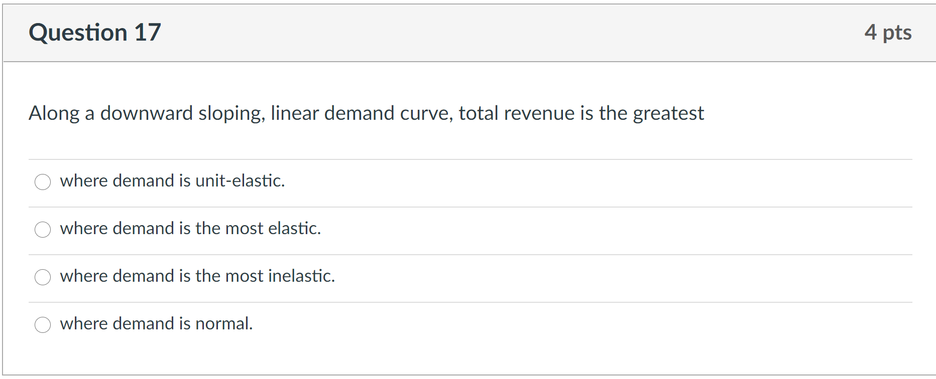 Solved Along a downward sloping, linear demand curve, total | Chegg.com