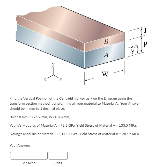 Solved VFind the Vertical Position of the Centroid marked as | Chegg.com
