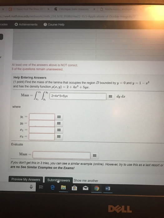 Solved ww4.math.msu.edu/webwork2/mth 234 1s18 | Chegg.com