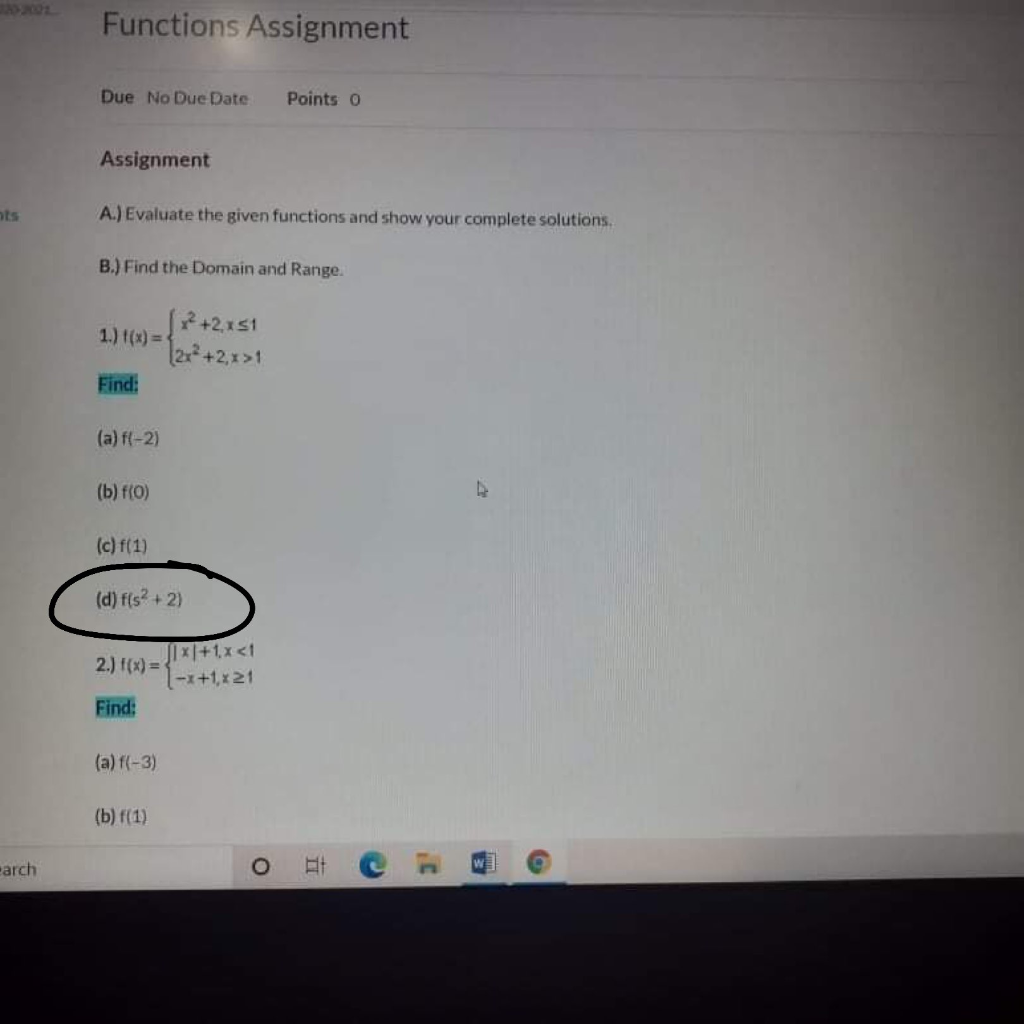 Solved Functions Assignment Due No Due Date Points 0 | Chegg.com