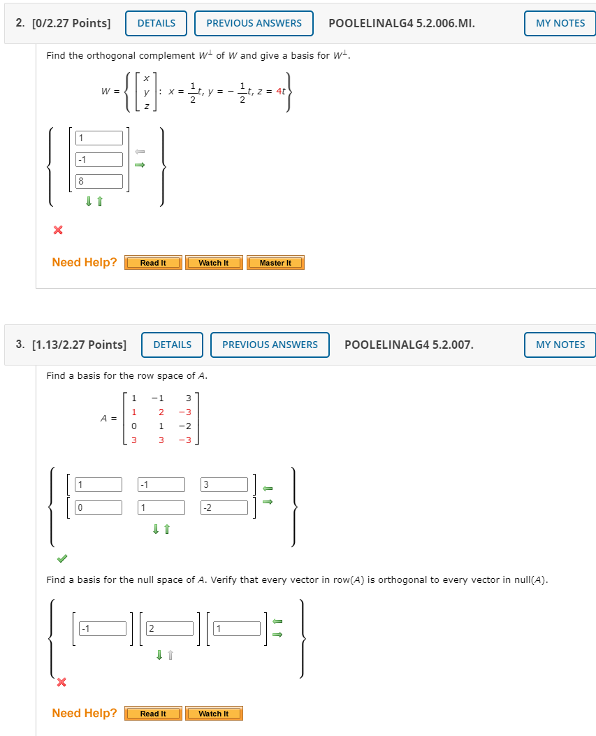 Solved 2. [0/2.27 Points] DETAILS PREVIOUS ANSWERS | Chegg.com