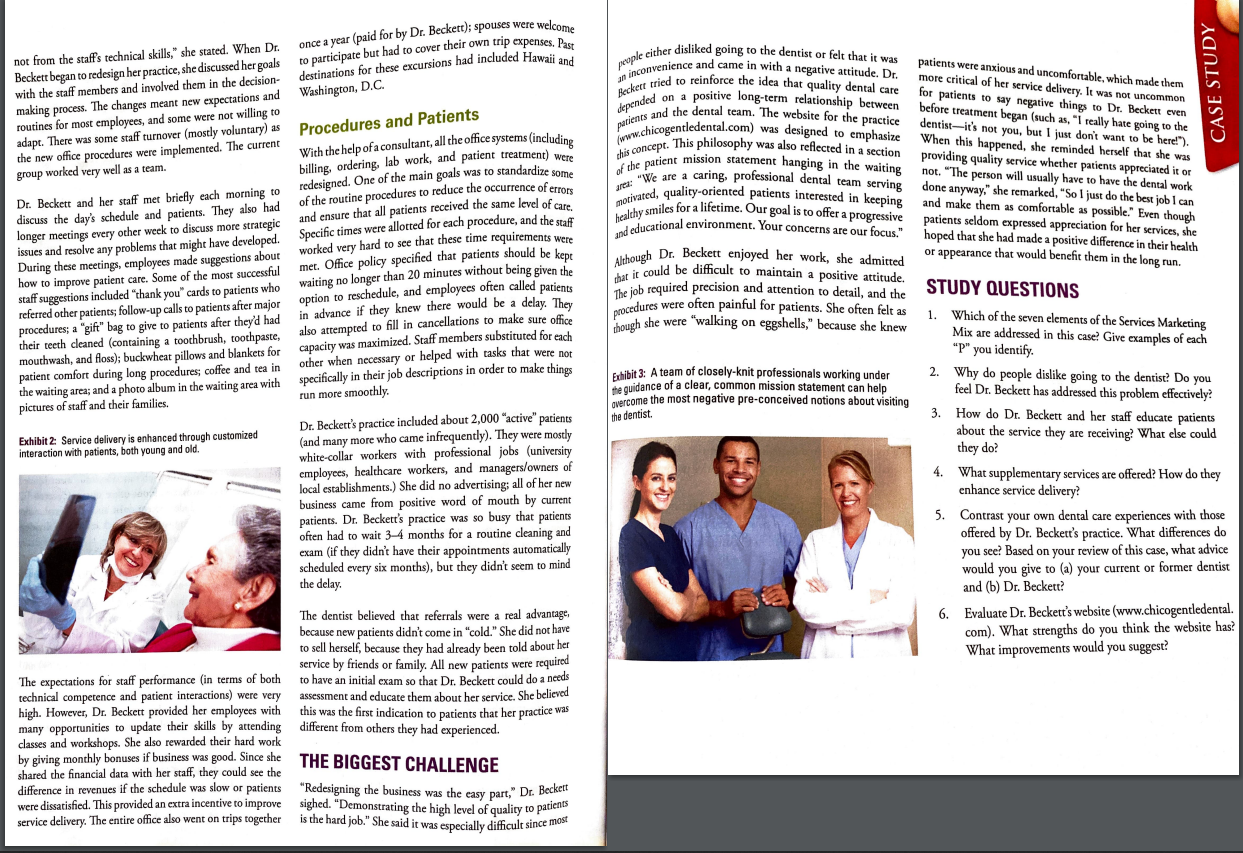 Solved CASE 510 Case Study 2 Dr. Beckett's Dental Office | Chegg.com