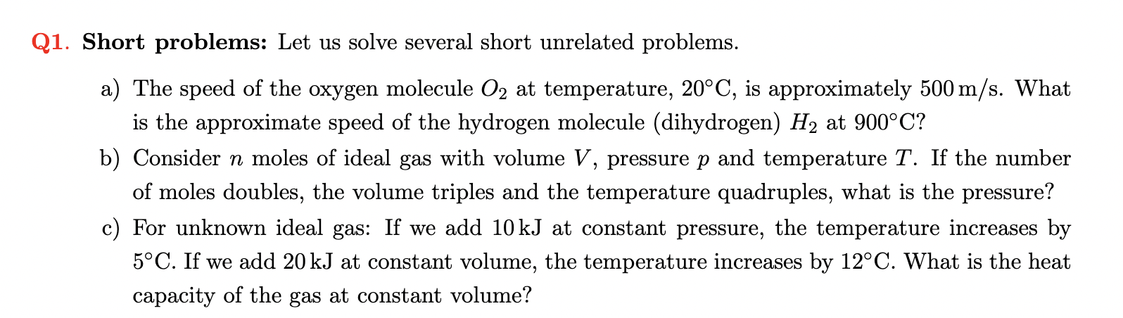 Solved Q1. ﻿Short problems: Let us solve several short | Chegg.com