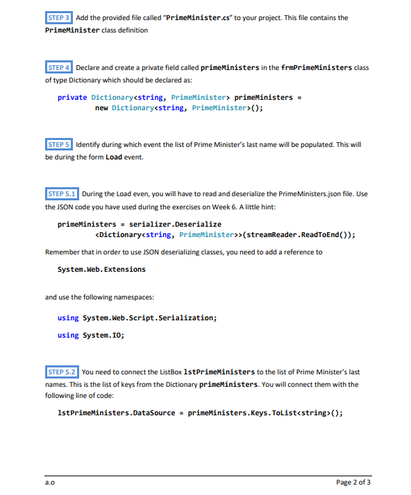 Solved \r\n\r\nProgramming II PictureBox, ListBox, | Chegg.com