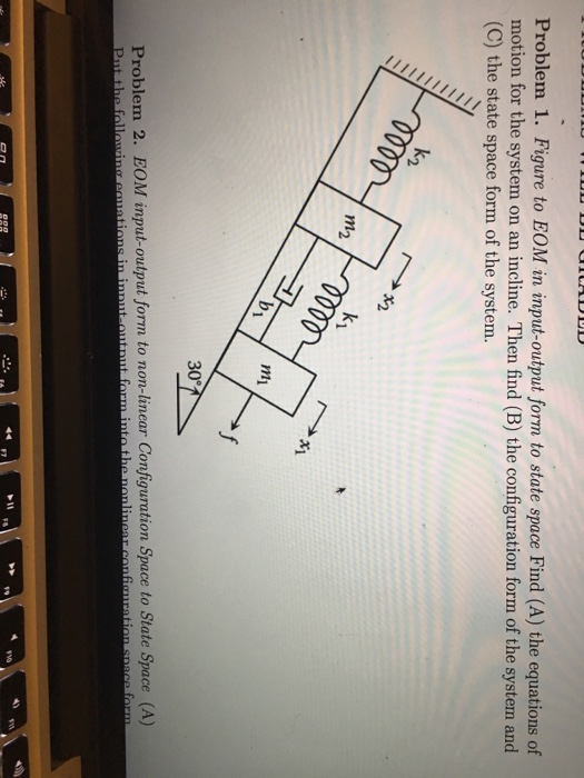 Solved Problem 1. Figure to EOM in input-output form to | Chegg.com