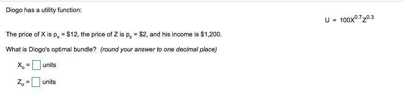 Solved What is the optimal bundle ammounts? | Chegg.com