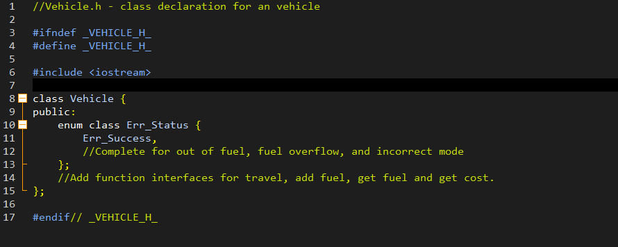 Solved The base class for this workshop is called Vehicle. | Chegg.com