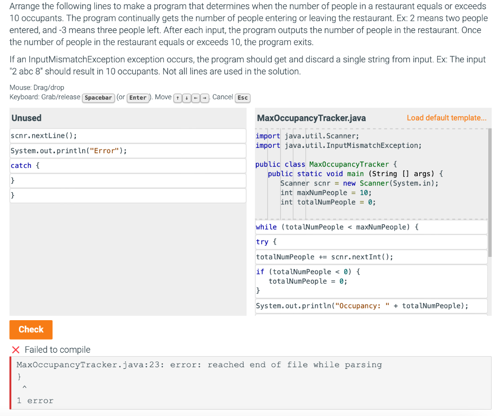 Solved Arrange The Following Lines To Make A Program That Chegg