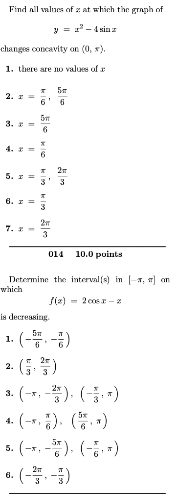 Solved Find all values of x at which the graph of y=x2−4sinx | Chegg.com