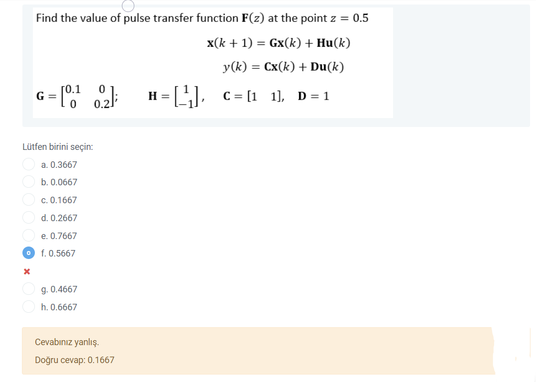 Solved Find the value of pulse transfer function F(2) at the | Chegg.com