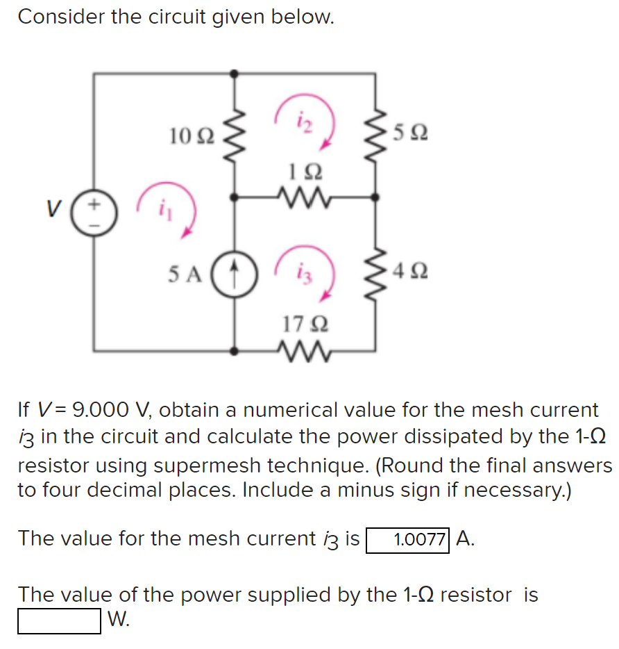 Solved Consider the circuit given below.If V=9.000V, ﻿obtain | Chegg.com