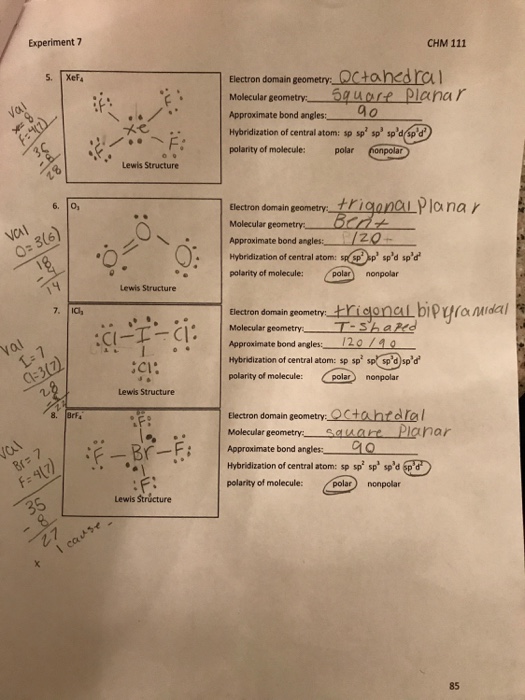 Solved Experiment 7 Lewis Structure Lewis Structure Lewis | Chegg.com