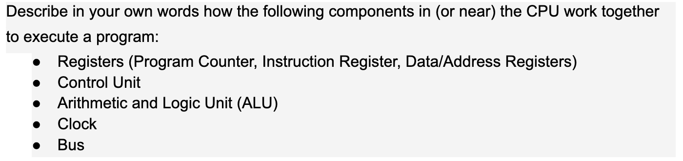 Describe in your own words how the following | Chegg.com