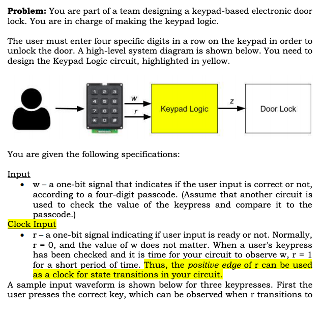 Problem: You are part of a team designing a | Chegg.com
