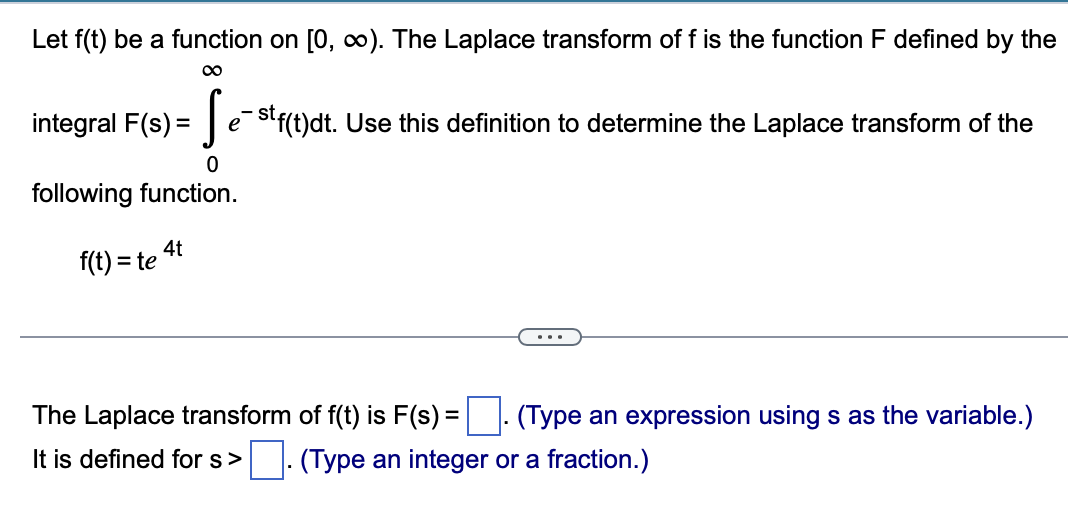 Solved Let f(t) be a function on [0,∞). The Laplace | Chegg.com