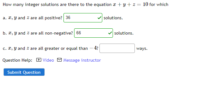 Solved How many integer solutions to x1+x2+x3+x4=35 are | Chegg.com
