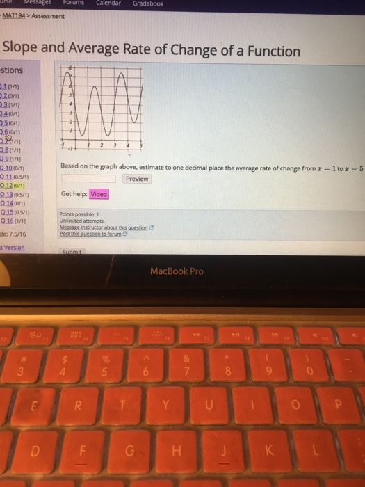Solved essagesForums Calendar Gradebook MAT194> Assessment | Chegg.com